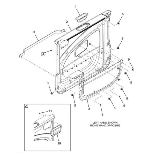 4100552C91 Navistar International | PANEL DOOR TRIM L REAR POWER SIDE ...