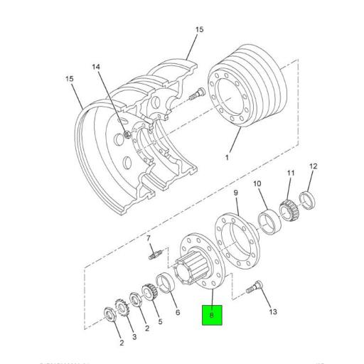 2003354C91 Navistar International | Rear Wheel Hub with Cups and Studs ...
