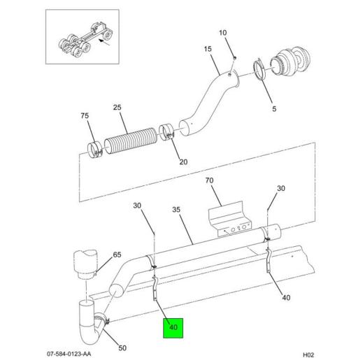 3524401C1 Navistar International | Intermediate Exhaust Pipe Bracket ...