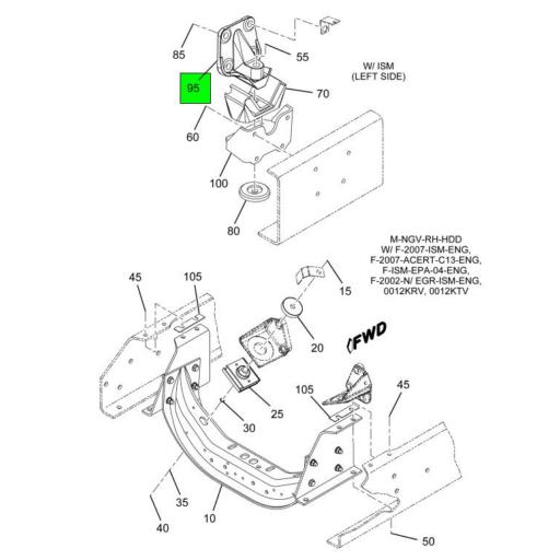 1664755C4 Navistar International | Rear Engine Mounting Bracket ...
