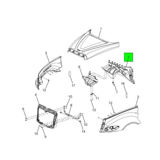 3611071C2 Navistar International | Rear Hood Reinforcement Assembly ...