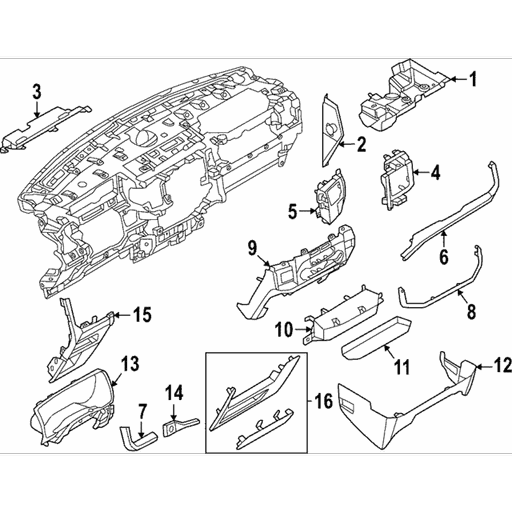 NL1Z7804339CE Ford | Instrument Panel Molding MULTI FUNCTION DISPLAY ...