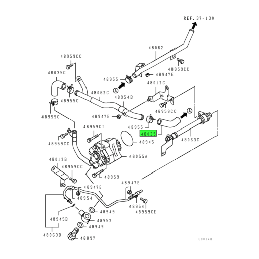 MK518768 Mitsubishi FUSO | Power Steering Oil Pump Suction Hose ...