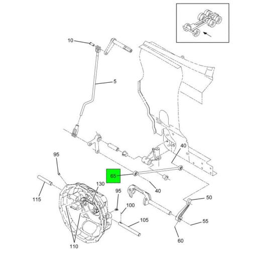 3523977C1 Navistar International | Clutch Linkage Rod 415 mm Long ...