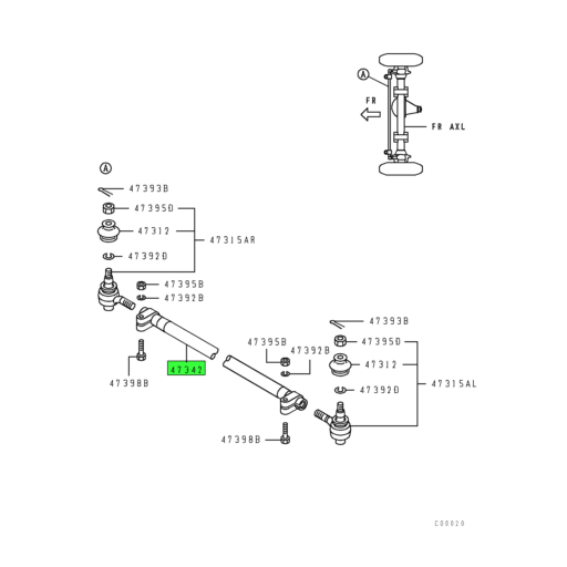MK309336 Mitsubishi FUSO | Steering Tie Rod | Source One Parts Center
