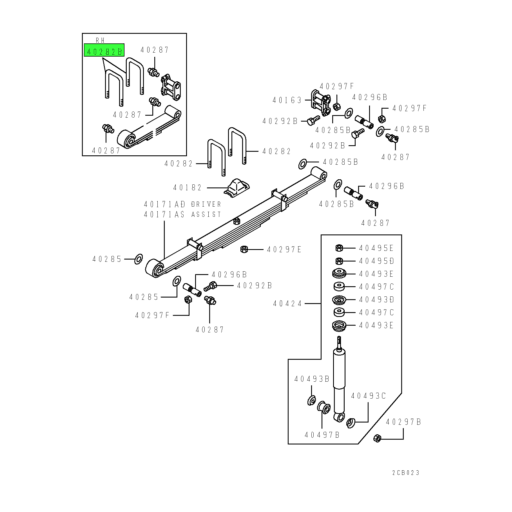 MH002746 Mitsubishi FUSO | Front Suspension Spring U-Bolt | Source One ...