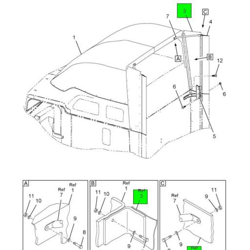 2027798C1 Navistar International | Air Cab Side Mounting Deflector ...