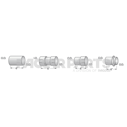 EN40CN304A | Kenworth® | CONNECTOR-PIPE STR 4X6 STL ID/ID | Source One ...