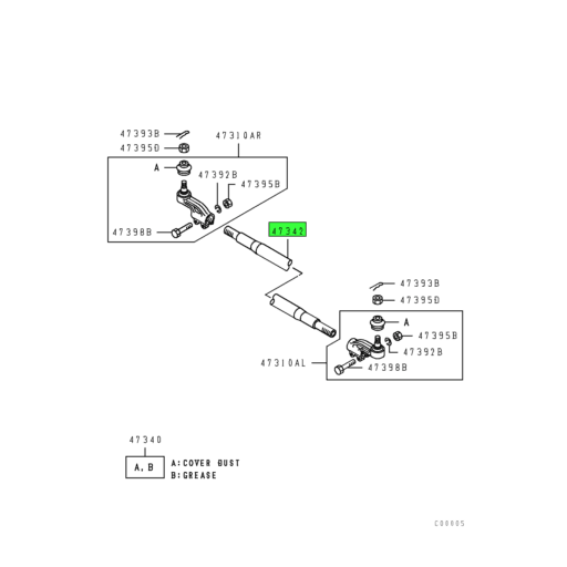 MC837102 Mitsubishi FUSO | Steering Tie Rod | Source One Parts Center