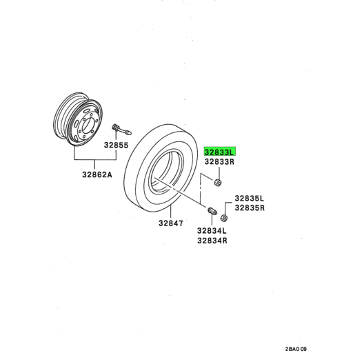 MC810631 Mitsubishi FUSO | Left Hand Wheel Nut | Source One Parts Center