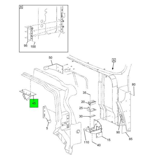 3560567C3 Navistar International | Off-Center Hood Guide Bracket ...
