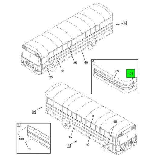 452479001 IC Bus | Rub Rail Filler - 5 Pack | Source One Parts Center