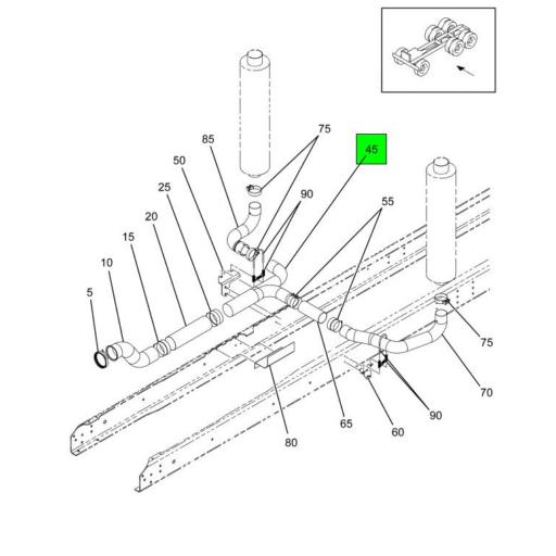 3538439C2 Navistar International | Exhaust Pipe Y-Pipe 130 in Long ...