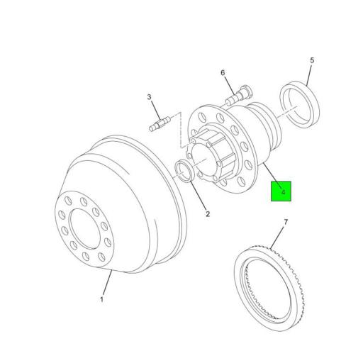 2003349C91 Navistar International | Rear Wheel Hub with Cups and Studs ...