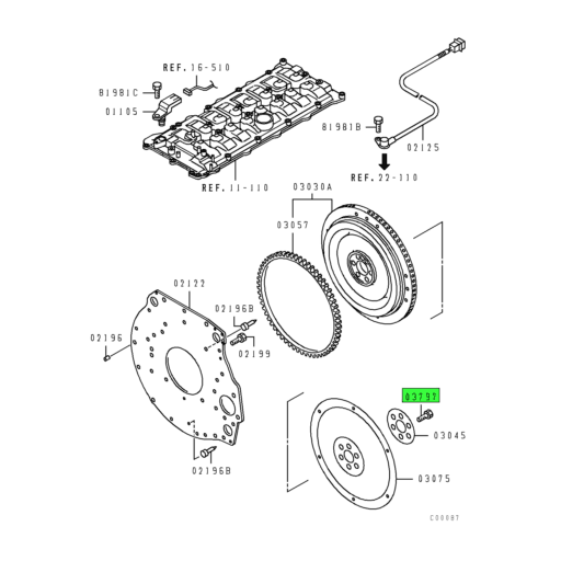 ME221407 Mitsubishi FUSO | Flywheel Bolt | Source One Parts Center