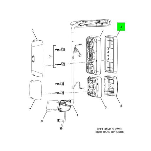 2602997C1 Navistar International | Main Car Mirror Glass Green | Source ...