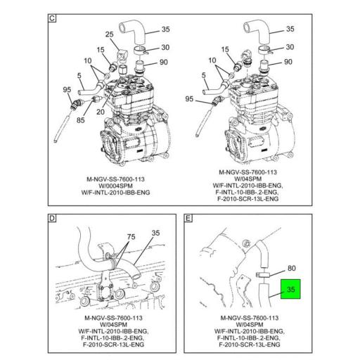 3862038C2 Navistar International | Air Compressor Intake Hose | Source ...
