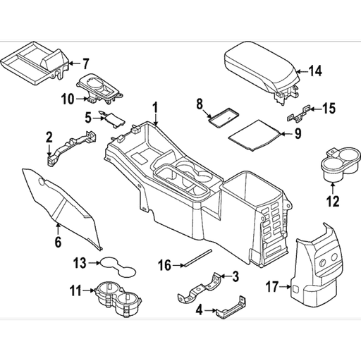 NZ6Z26045E24AA Ford | Console Panel - Rear | Source One Parts Center