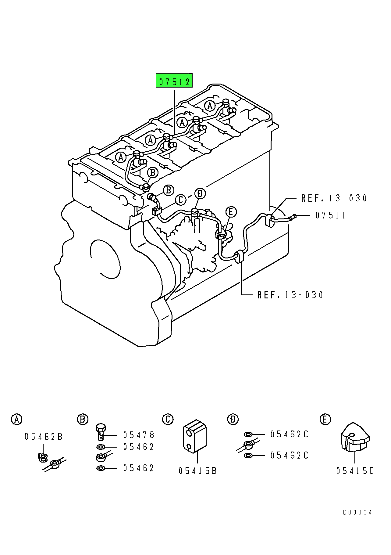 ME240237 Mitsubishi FUSO | Fuel Injection Nozzle Fuel Return Tube ...