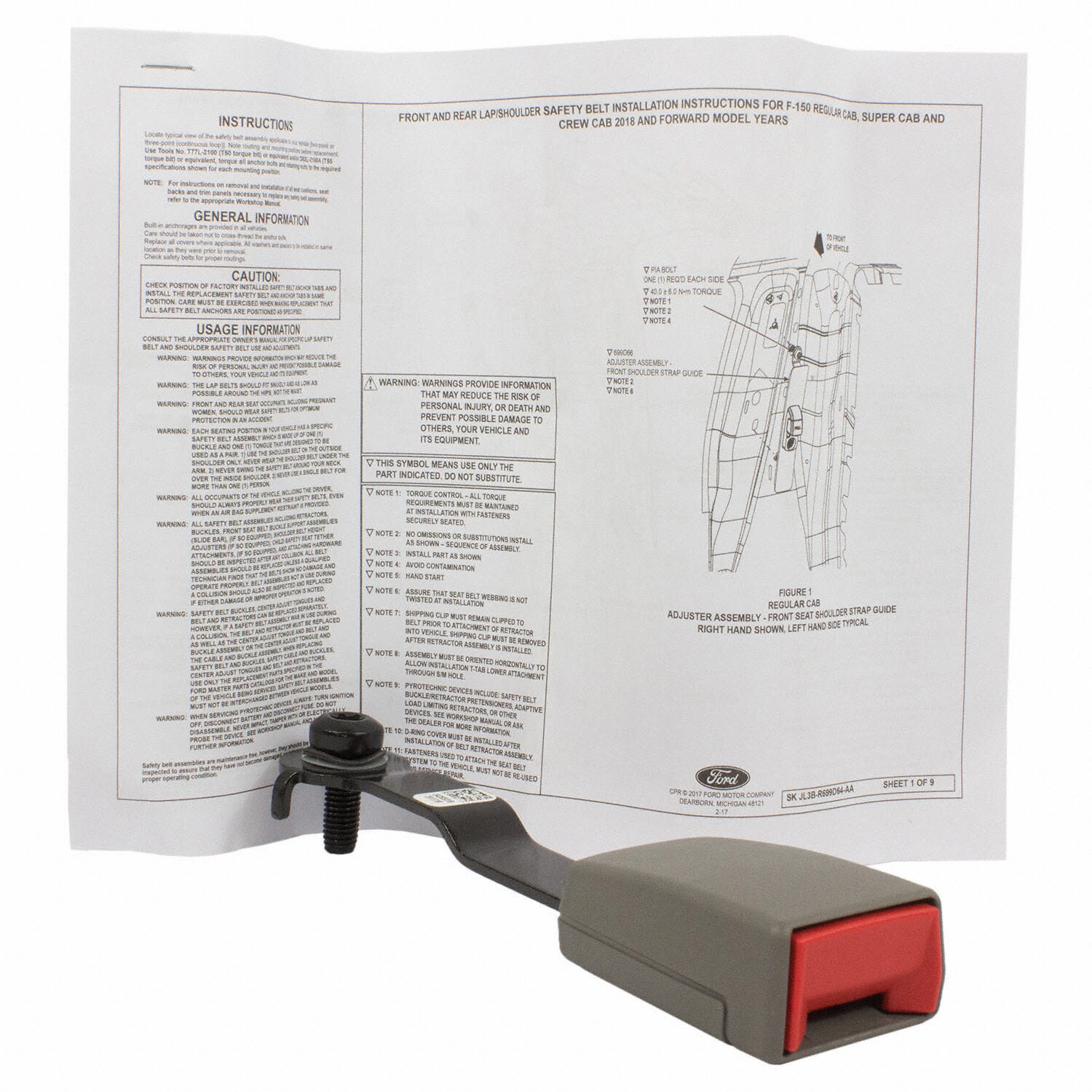 JL3Z1660044AA Ford | Seat Belt Receptacle - Right Rear Center | Source ...