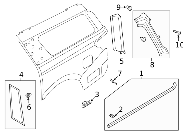 JL7Z7829796BB Ford | Quarter Panel Molding | Source One Parts Center