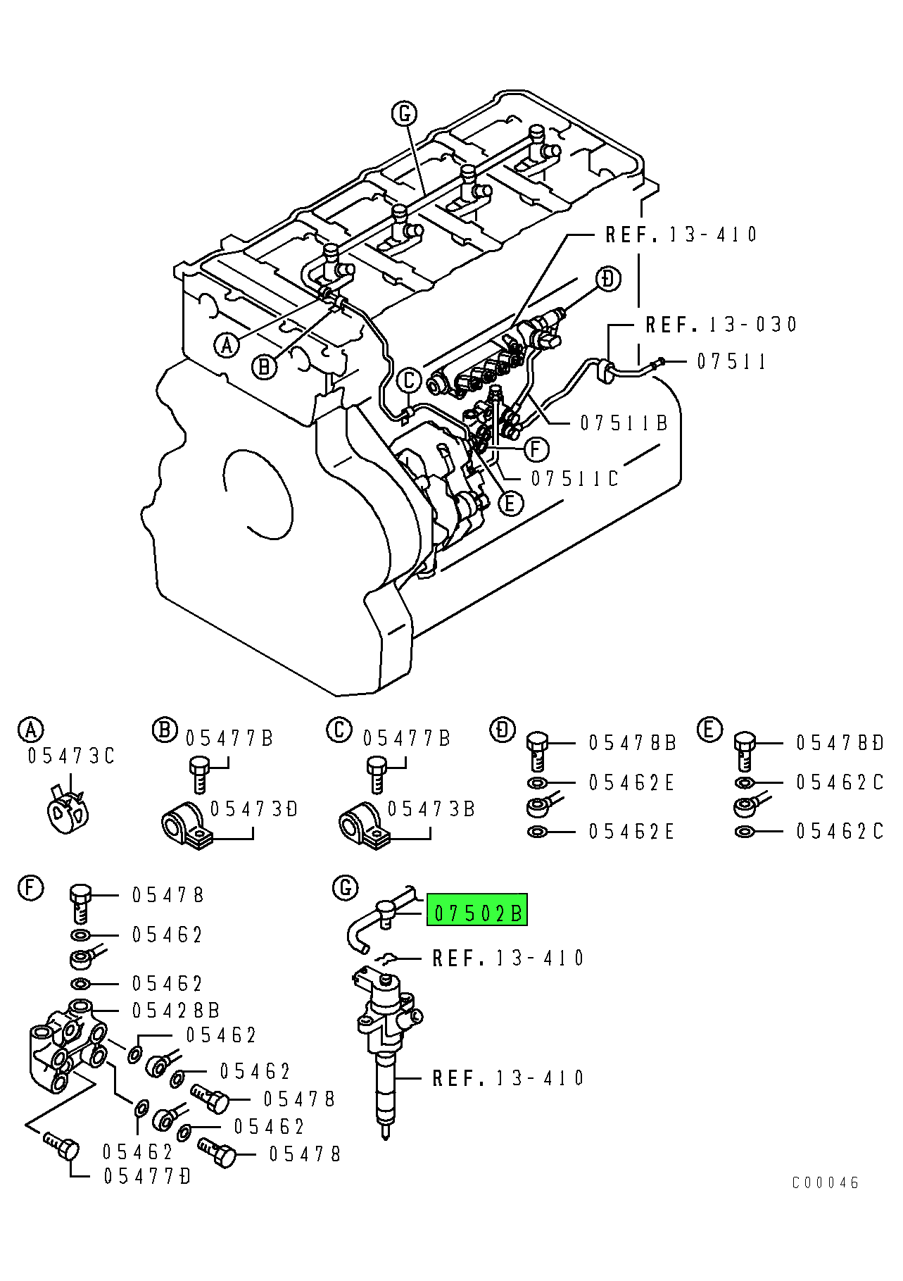 ME226650 Mitsubishi FUSO | Fuel Injection Nozzle Fuel Return Hose ...