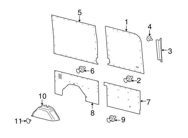 EK4Z6142411J Ford | Interior Quarter Panel Trim Molding Low roof - Left ...