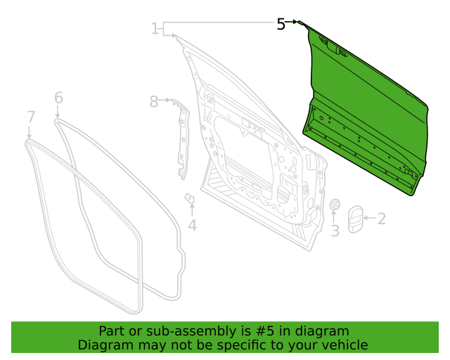 LB5Z7820200A Ford | Door Outer Panel - Right Front Police | Source One ...