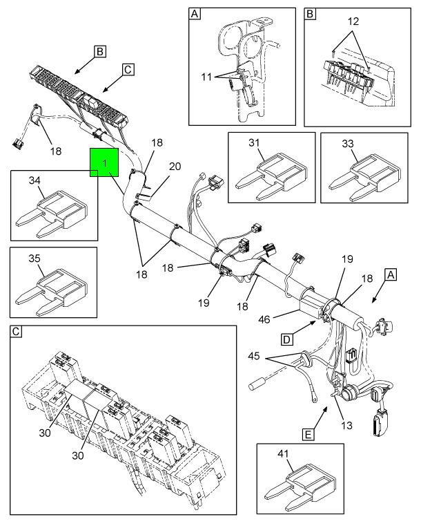 3581312C91 Navistar International | Electrical Harness Cab Overlay ...