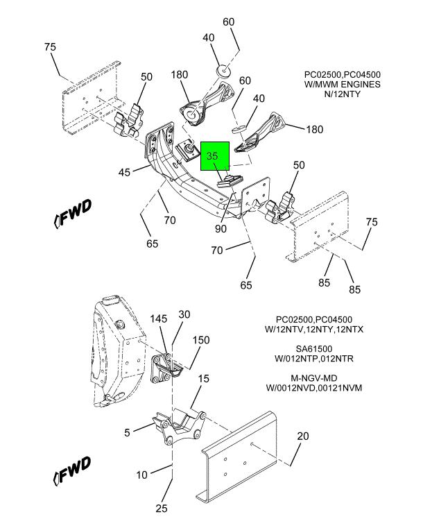 1664723C5 Navistar International | Engine Front Mounting Insulator ...