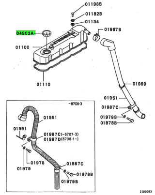 MD008784 Mitsubishi FUSO | Engine Oil Filler Cap Assembly | Source One ...