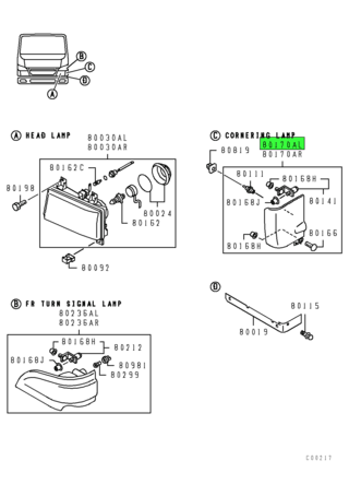 MK353663 Mitsubishi FUSO | Left Hand Cornering Lamp Assembly | Source ...